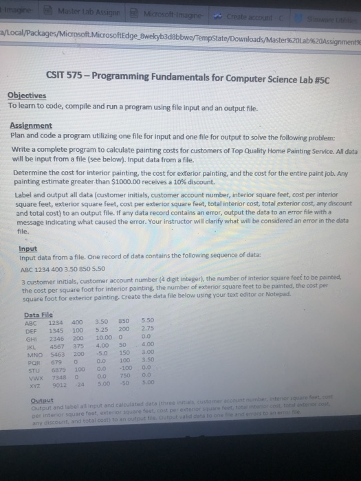 Solved Master Lab Assignn Microsoft-ImagineCreate account C | Chegg.com