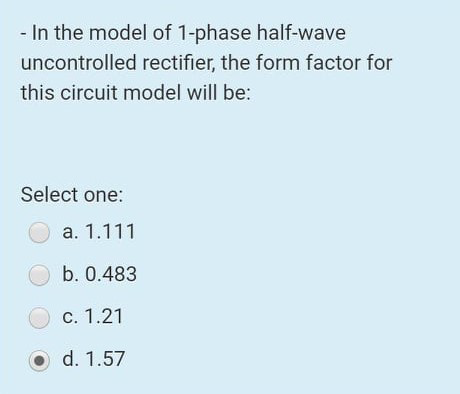 Solved In the model of 1-phase half-wave uncontrolled | Chegg.com
