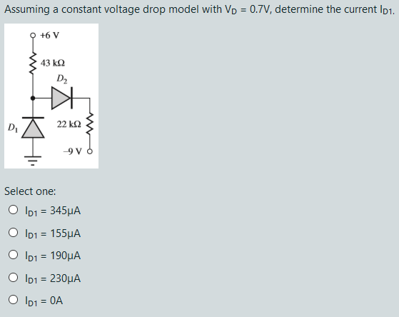 Solved Assuming a constant voltage drop model with Vp = | Chegg.com