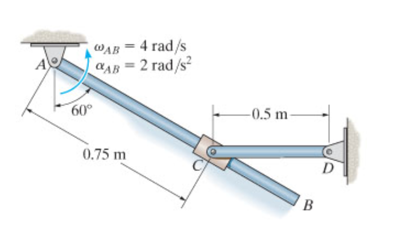 Solved Problem 16 140 At The Instant Shown Rod Ab Has An