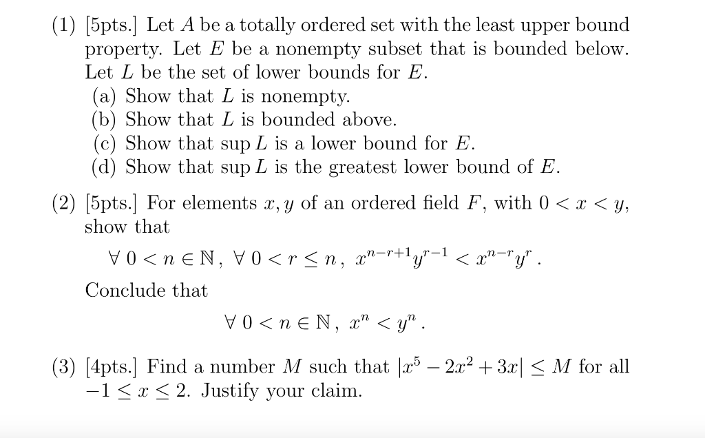 Solved (1) Spts.] Let A be a totally ordered set with the | Chegg.com