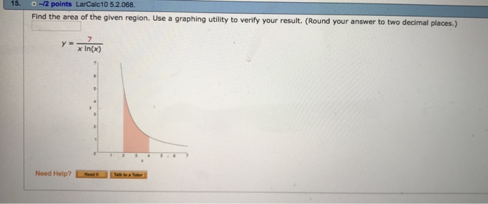 Solved Find the area of the given region. Use a graphing | Chegg.com