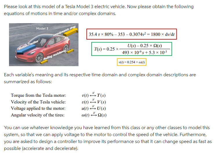 Solved Please look at this model of a Tesla Model 3 electric | Chegg.com