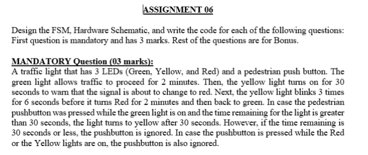 ASSIGNMENT 06 Design the FSM Hardware Schematic, and | Chegg.com