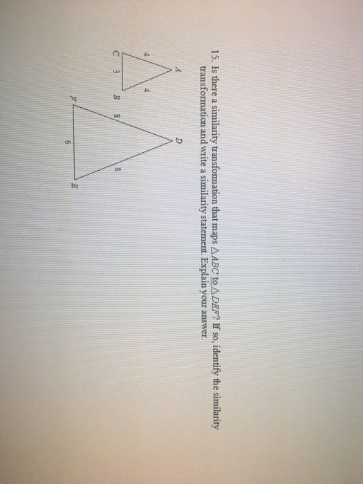 Describe the Similarity Transformation That Maps Abc to Def