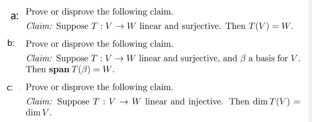 Solved a: Prove or disprove the following claim Claim: | Chegg.com