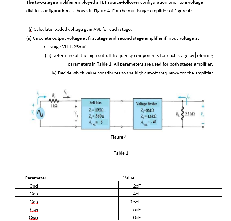 The two-stage amplifier employed a FET | Chegg.com