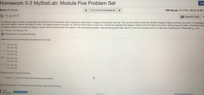 Solved Homework: 5-2 MyStatLab: Module Five Problem Set Sav | Chegg.com