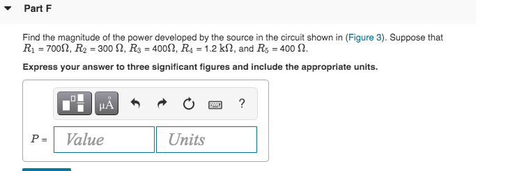 Solved Part B Find the magnitude of the power developed by | Chegg.com