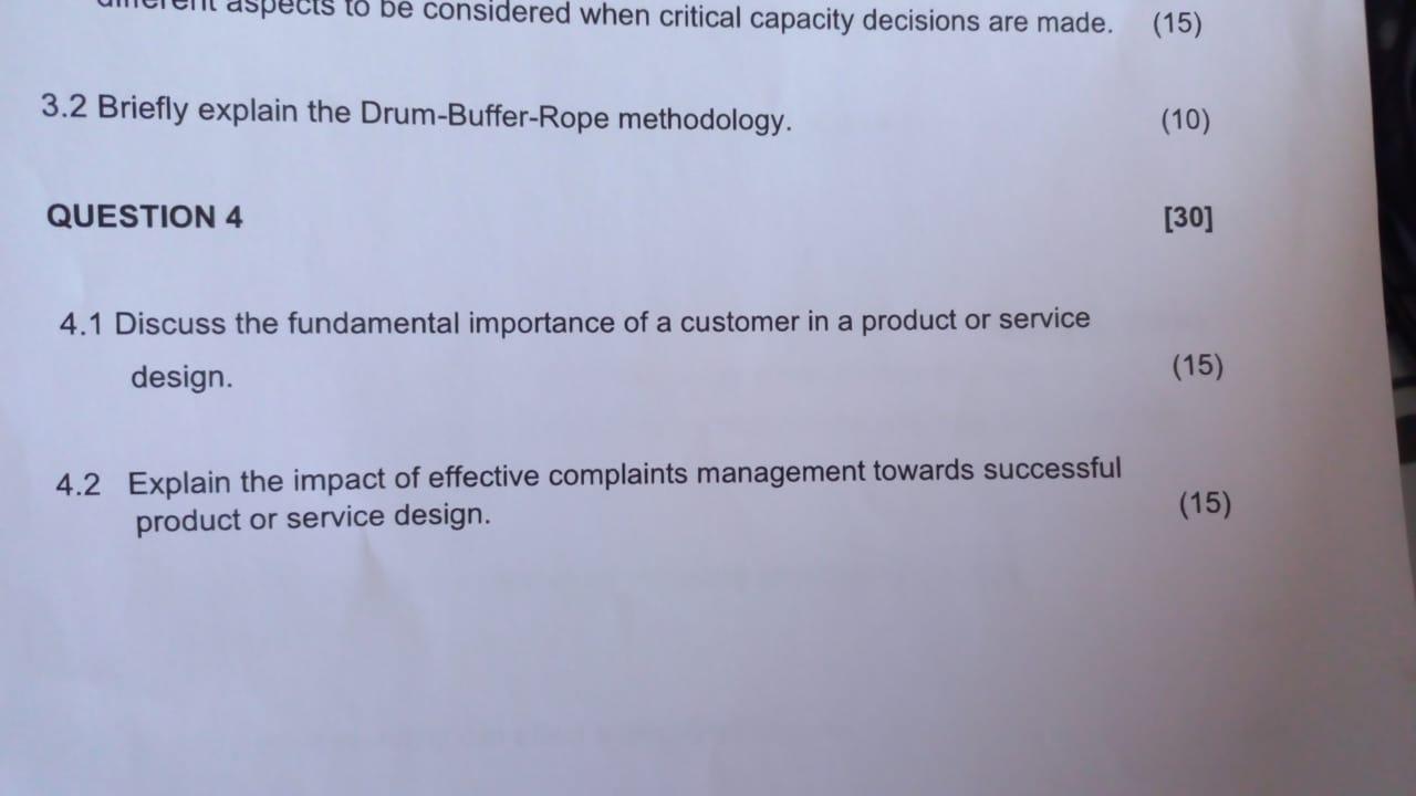 Solved aspects to be considered when critical capacity | Chegg.com