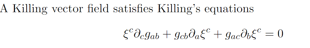 Solved A Killing vector field satisfies Killing's equations | Chegg.com