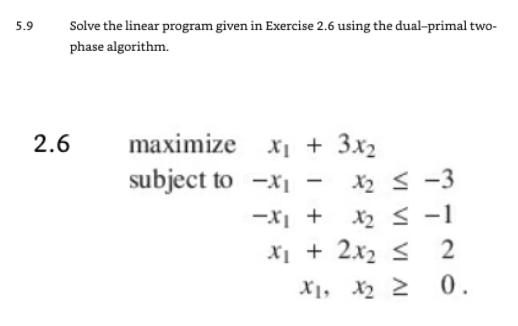 Solved 5 9 Solve The Linear Program Given In Exercise 2 6 Chegg solved-5-9-solve-the-linear-program-given-in-exercise-2-6-chegg