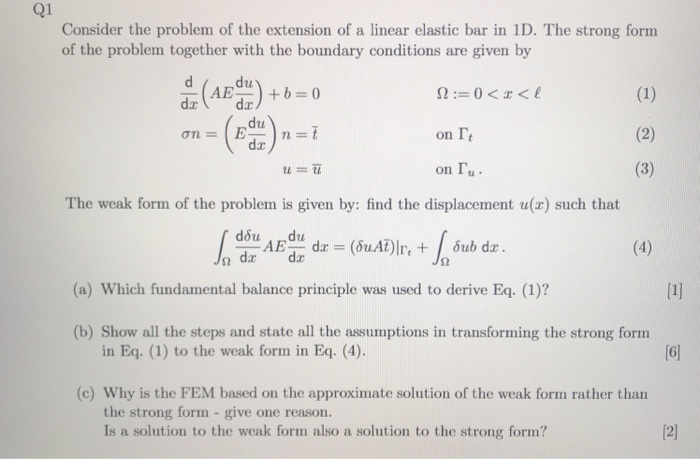 Solved Q1 Consider the problem of the extension of a linear | Chegg.com