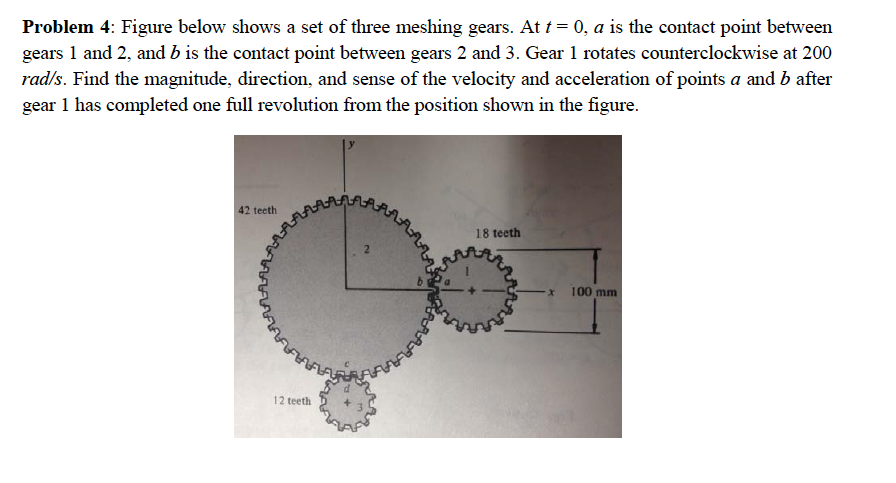 Problem 4: Figure below shows a set of three meshing | Chegg.com
