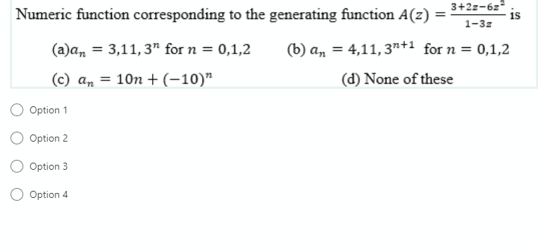 Solved Numeric Function Corresponding To The Generating 1461