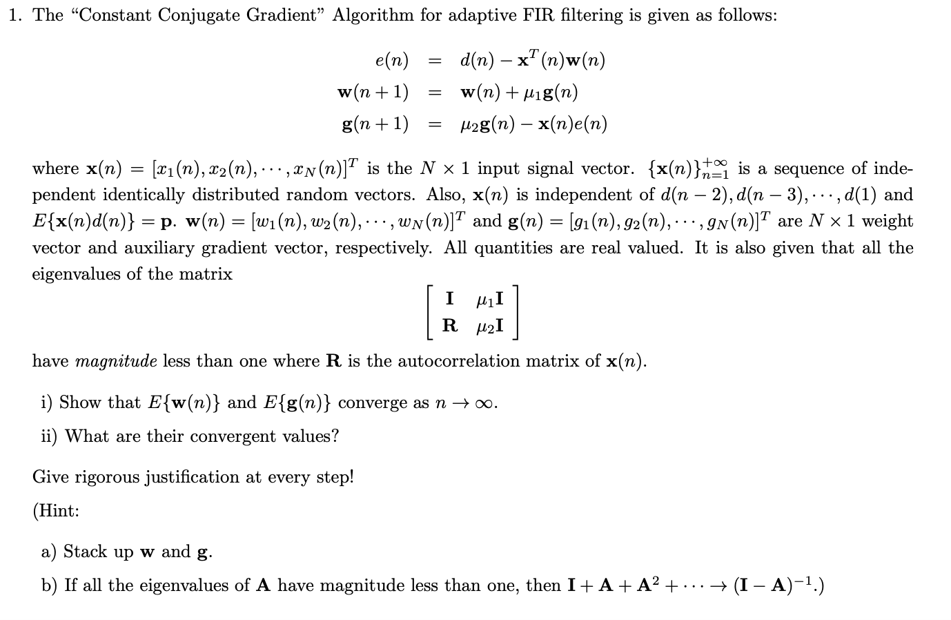 1 The “constant Conjugate Gradient” Algorithm For