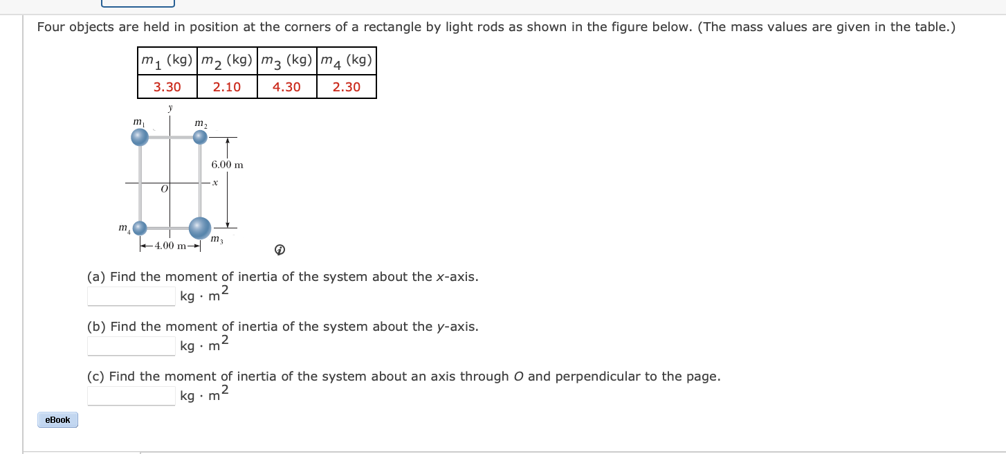Solved Four objects are held in position at the corners of a | Chegg.com