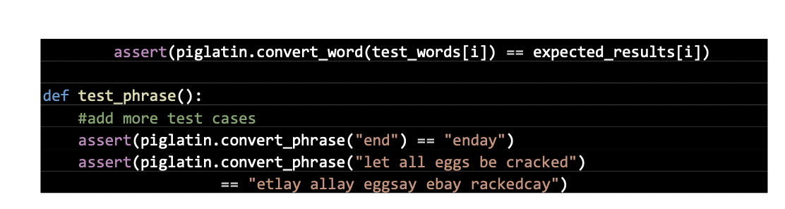 Solved Problem 1 (10 points): Pig Latin and Testing Write | Chegg.com