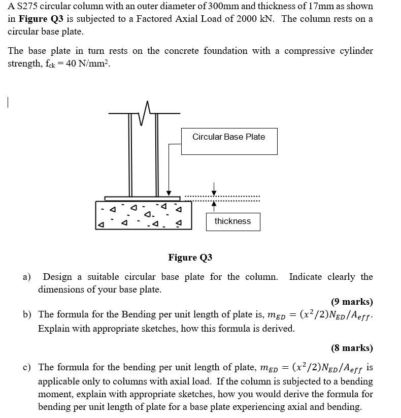 A S275 circular column with an outer diameter of 300 | Chegg.com