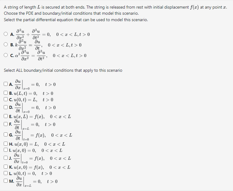 Solved A string of length L is secured at both ends. The | Chegg.com
