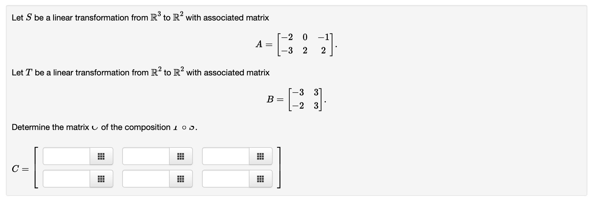 Solved 3 Let S be a linear transformation from Rºto R2 with | Chegg.com