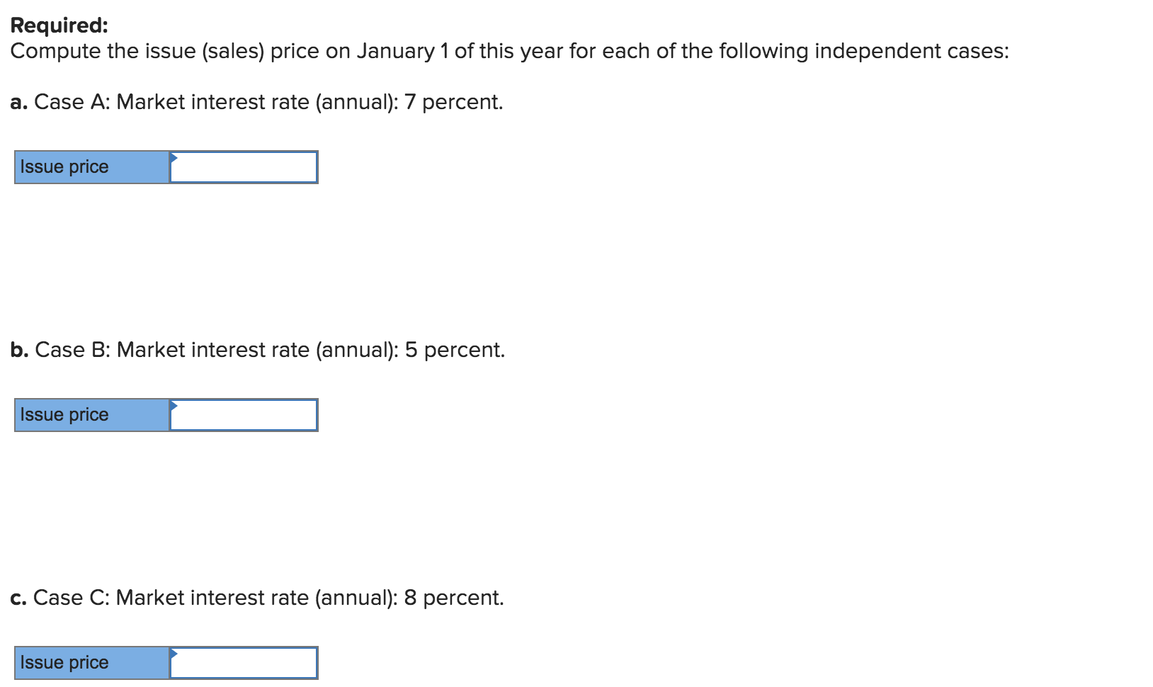 Solved Required: Compute the issue (sales) price on January | Chegg.com