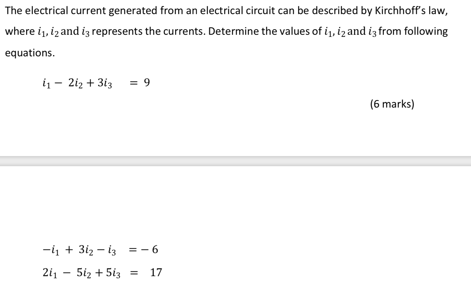 Solved The electrical current generated from an electrical | Chegg.com