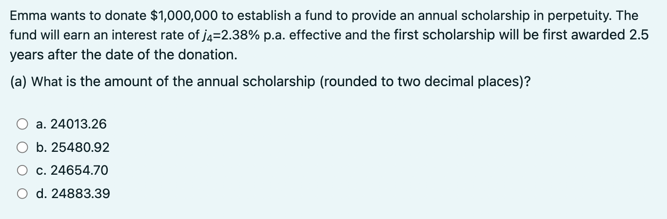 Solved Emma wants to donate \\( \\$ 1,000,000 \\) to | Chegg.com
