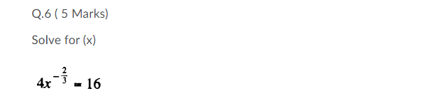 Solved Q.6 ( 5 Marks) Solve for (x) - - 16 4x | Chegg.com