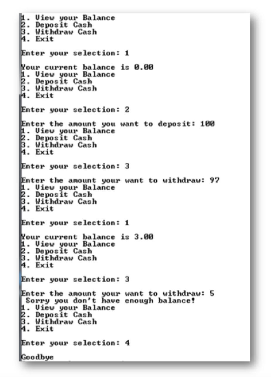 Solved Exercise 7 (20 pts): Design a simple ATM service | Chegg.com