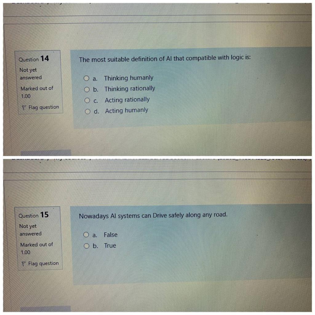 Solved Question 14 The most suitable definition of Al that | Chegg.com