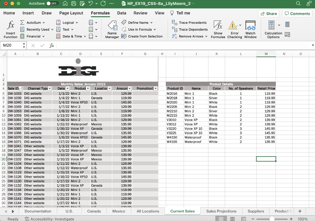 Solved Go to the Current Sales worksheet, which contains a | Chegg.com