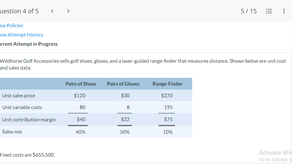 Solved Wildhorse Golf Accessories sells golf shoes, gloves, | Chegg.com