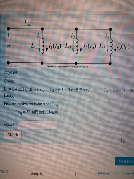 Solved CQ6.05 Given: L 2.4 mH (milli Henry) L2 6.1 mH (milli | Chegg.com