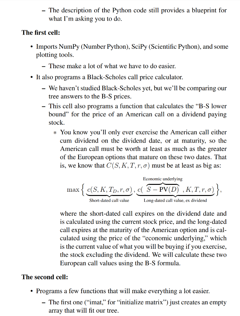 Solved 3 Python Exercise Using Trees To Do Real Pricing A 