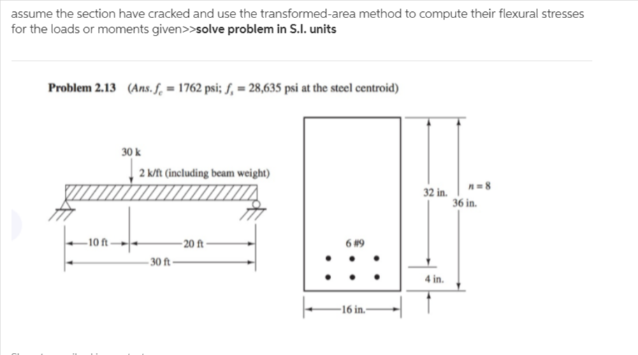 Solved assume the section have cracked and use the | Chegg.com