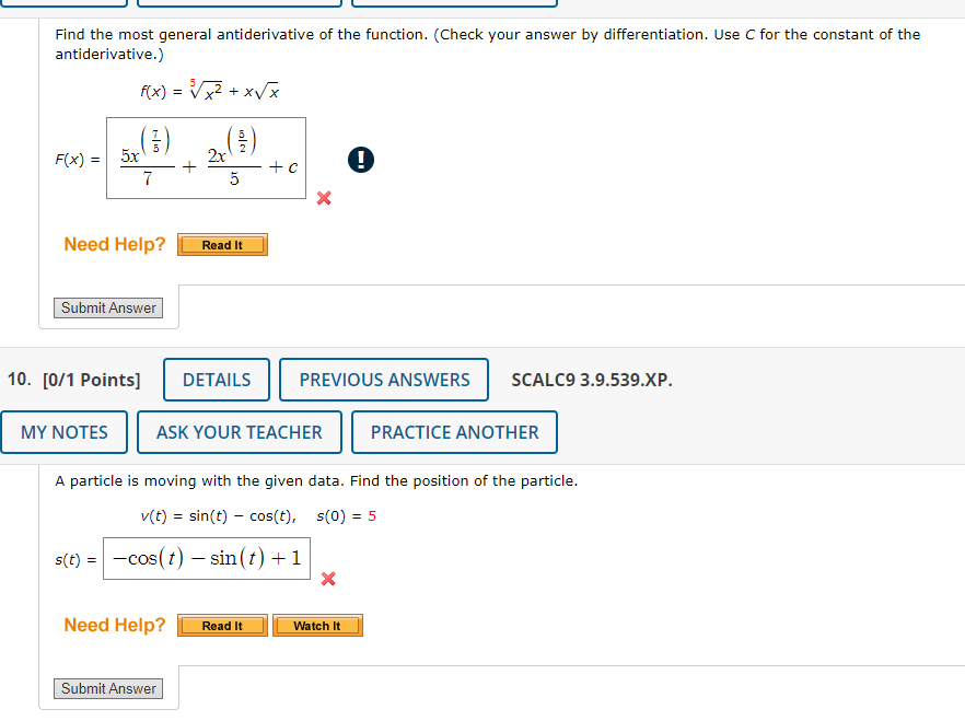 Solved Find the most general antiderivative of the function. | Chegg.com