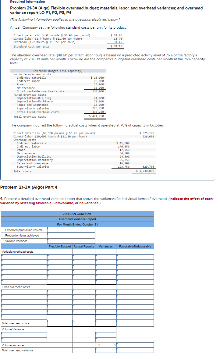 Solved Requlred Information Problem 21-3A (Algo) Flexible | Chegg.com
