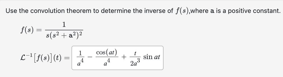 Solved Use the convolution theorem to determine the inverse | Chegg.com