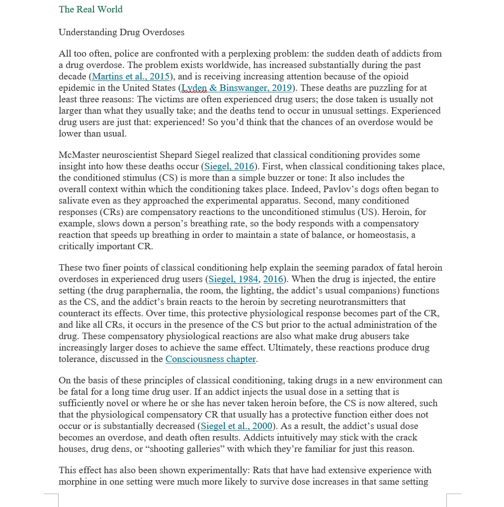 Solved The Real World Understanding Drug Overdoses All too | Chegg.com