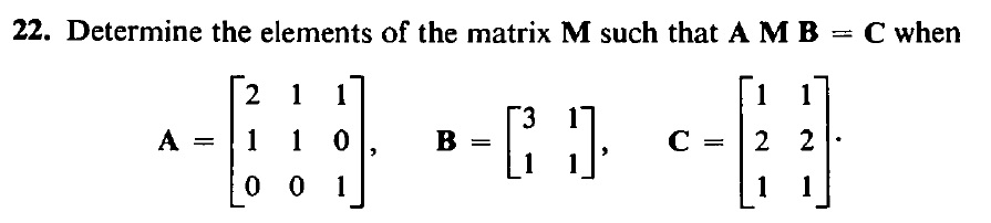 Solved 22. Determine the elements of the matrix M such that | Chegg.com