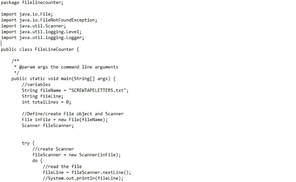 Solved -int totalCharCount Write a program that reads a file | Chegg.com