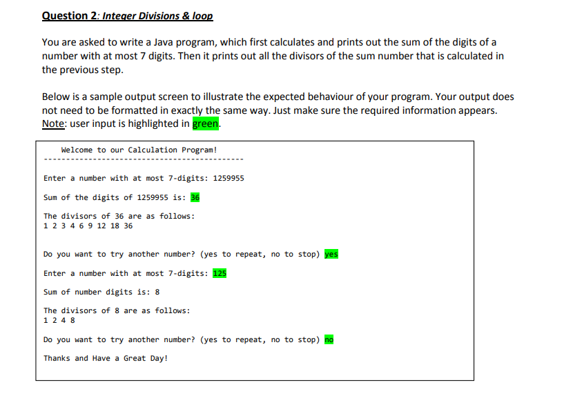 Solved You are asked to write a Java program, which first | Chegg.com