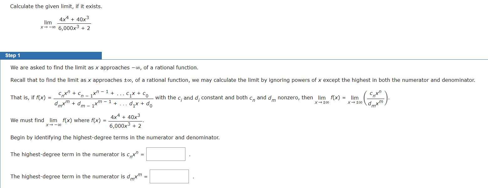 Solved Calculate the given limit, ﻿if it | Chegg.com