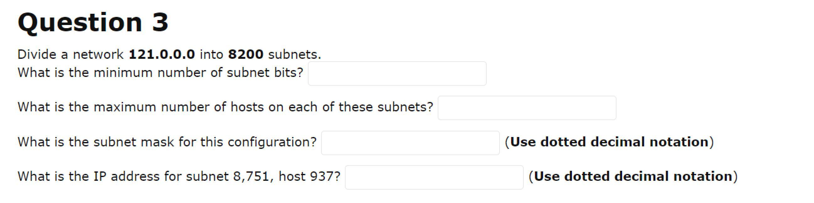 Solved 3. (20 Points) Consider a fixed subnet partition of | Chegg.com