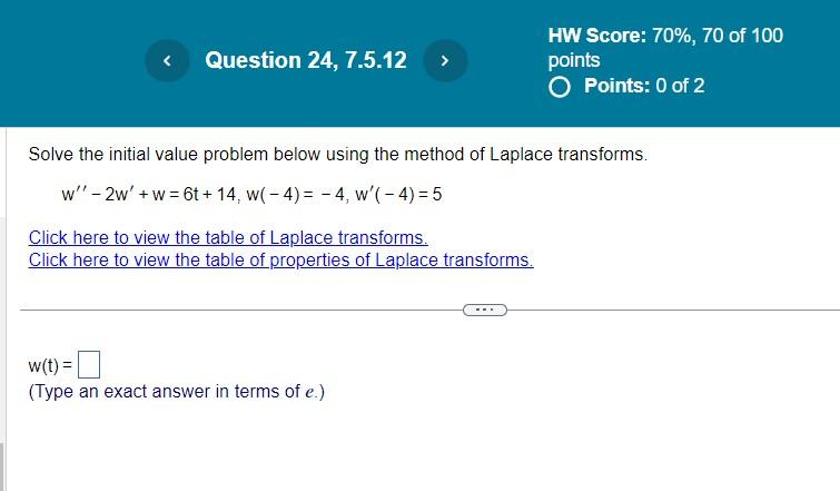 Solved Solve the initial value problem below using the | Chegg.com