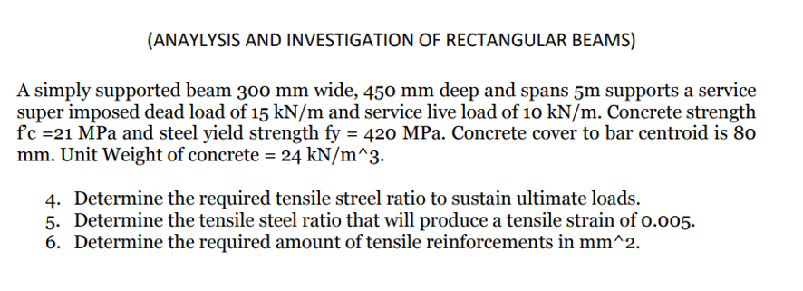 Solved (ANAYLYSIS AND INVESTIGATION OF RECTANGULAR BEAMS) A | Chegg.com