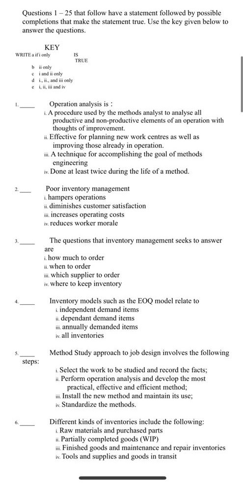 Solved Questions 1 - 25 that follow have a statement | Chegg.com