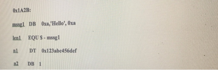 Solved Assembly Language 1.) How many bytes are | Chegg.com