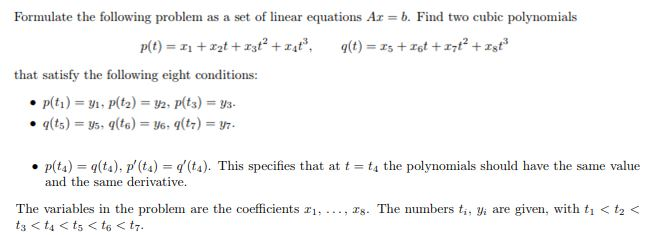 Solved Formulate the following problem as a set of linear | Chegg.com